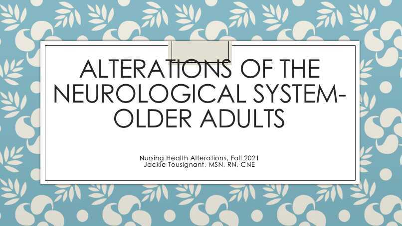 Neuro: Older Adults