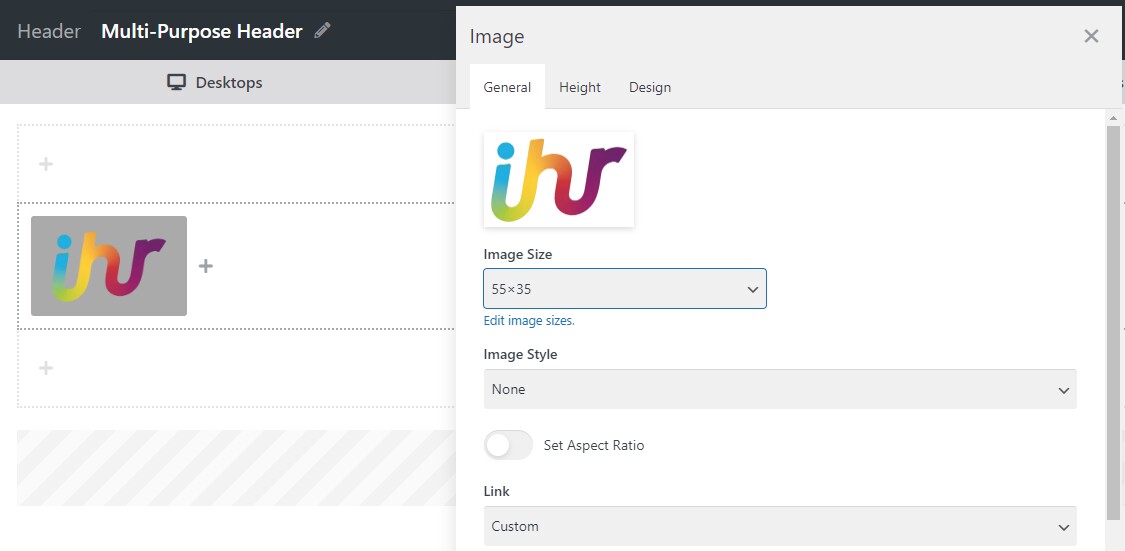 Snip - Edit Header Multi-Purpose Header IHR WordPress - Google Ch
