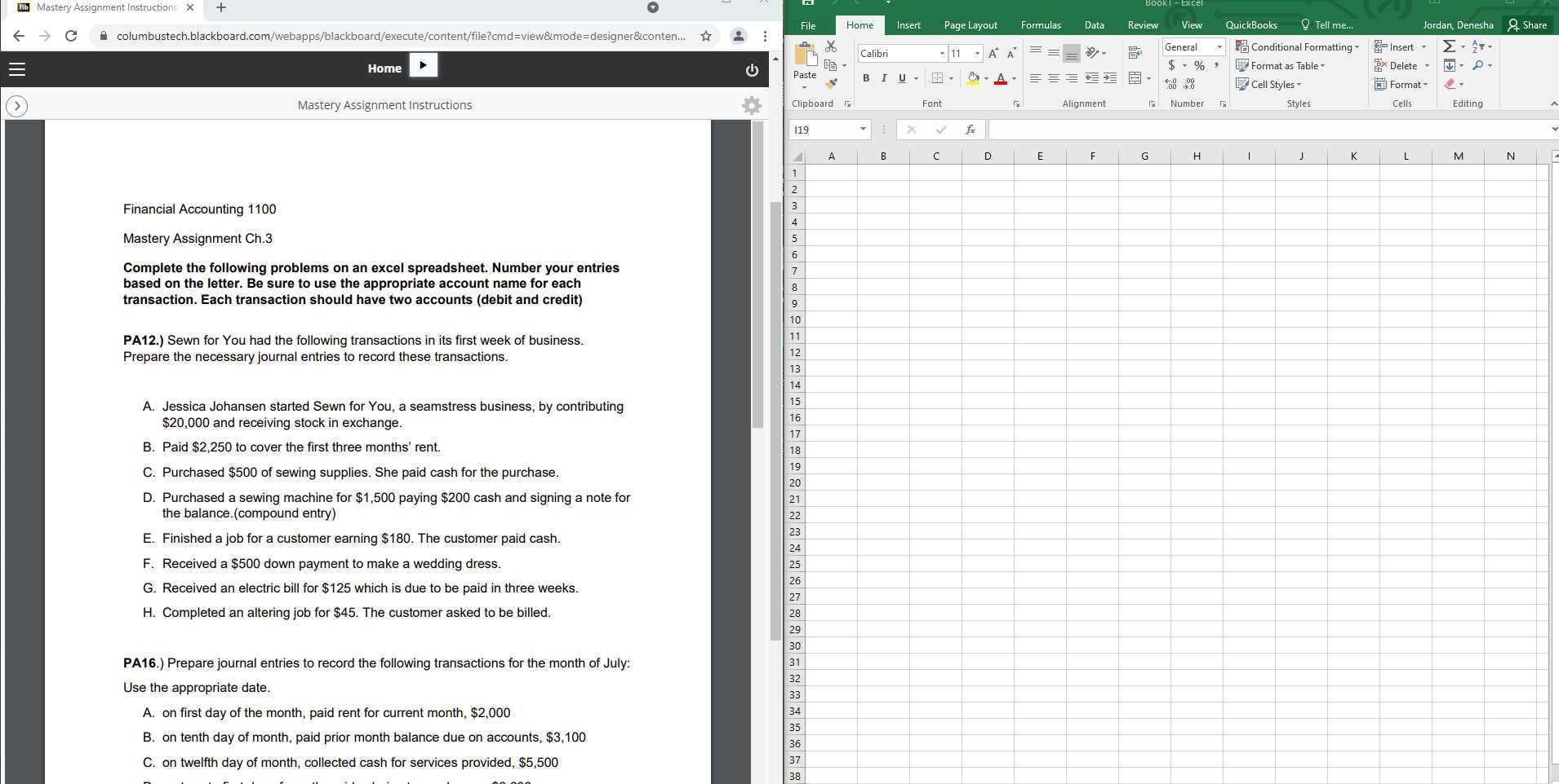 Journal Entry Homework