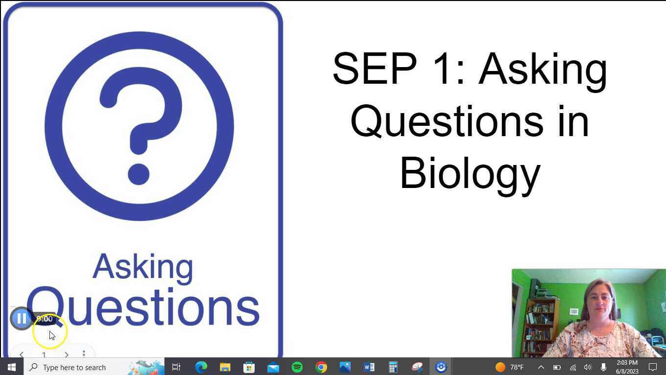 SEP1: Asking Questions in Biology