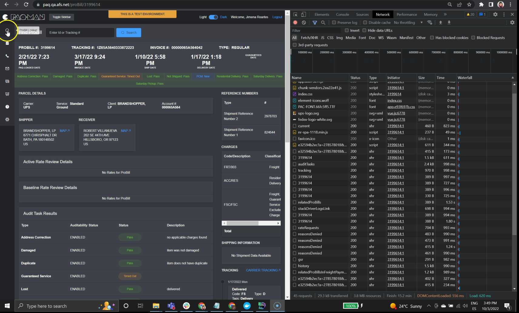 Regression testing QA env sprint 2.13