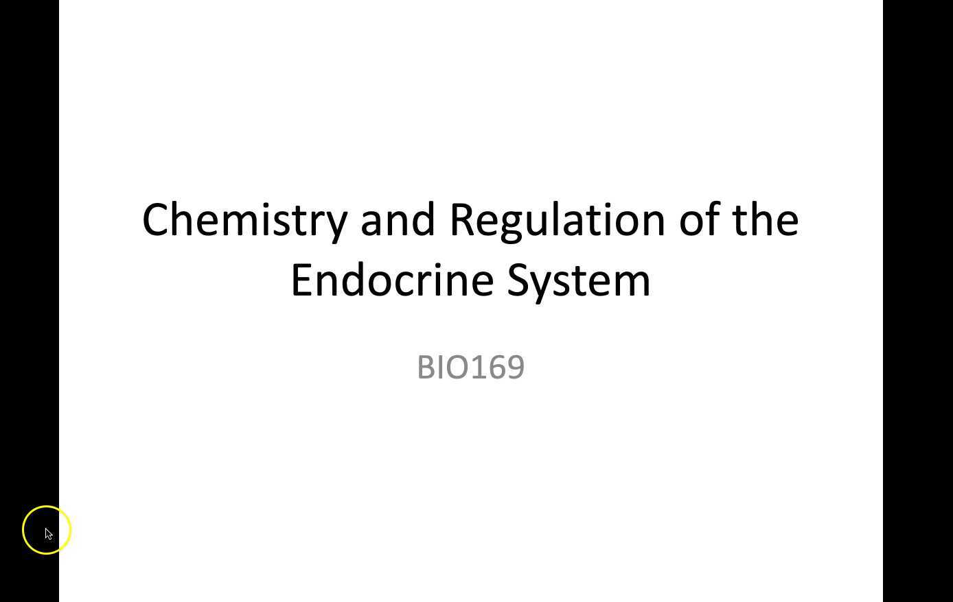 Chemistry of the Endocrine System: BIO169