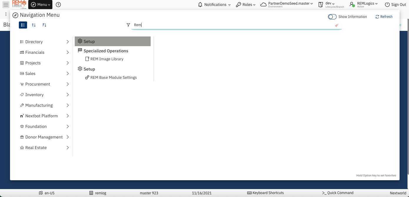 REM Base Module Settings