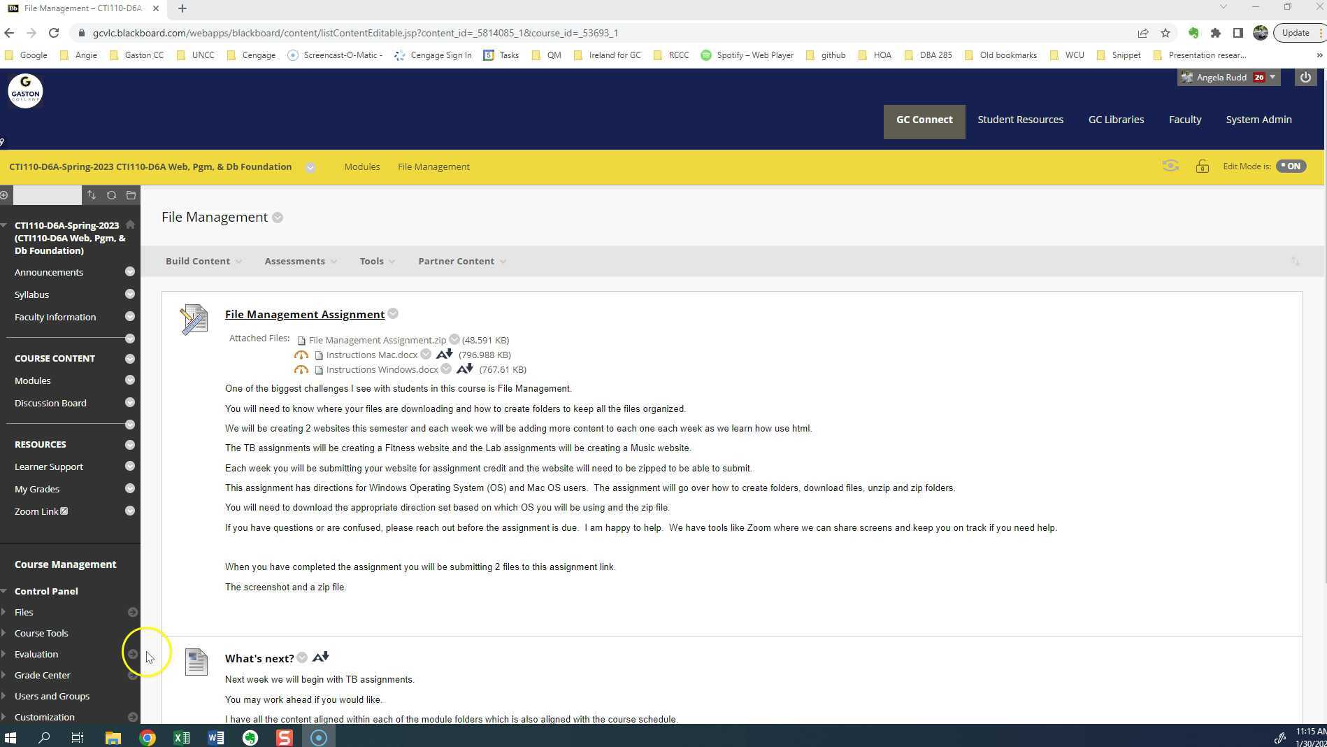CTI 110 File Management Information