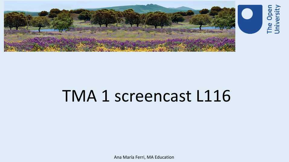 TMA 1 - Screencast presentation - L116 2023