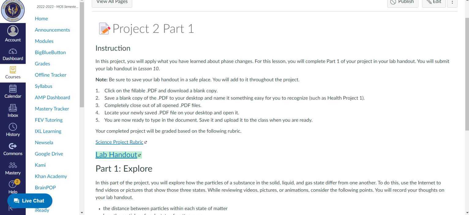 Project 2 Part 1 Instructions