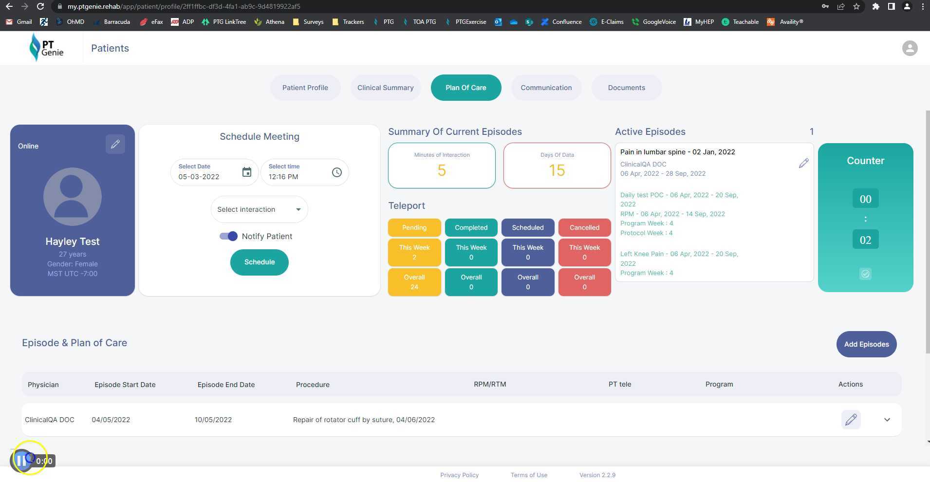 Plan of Care Tab Walkthrouhg