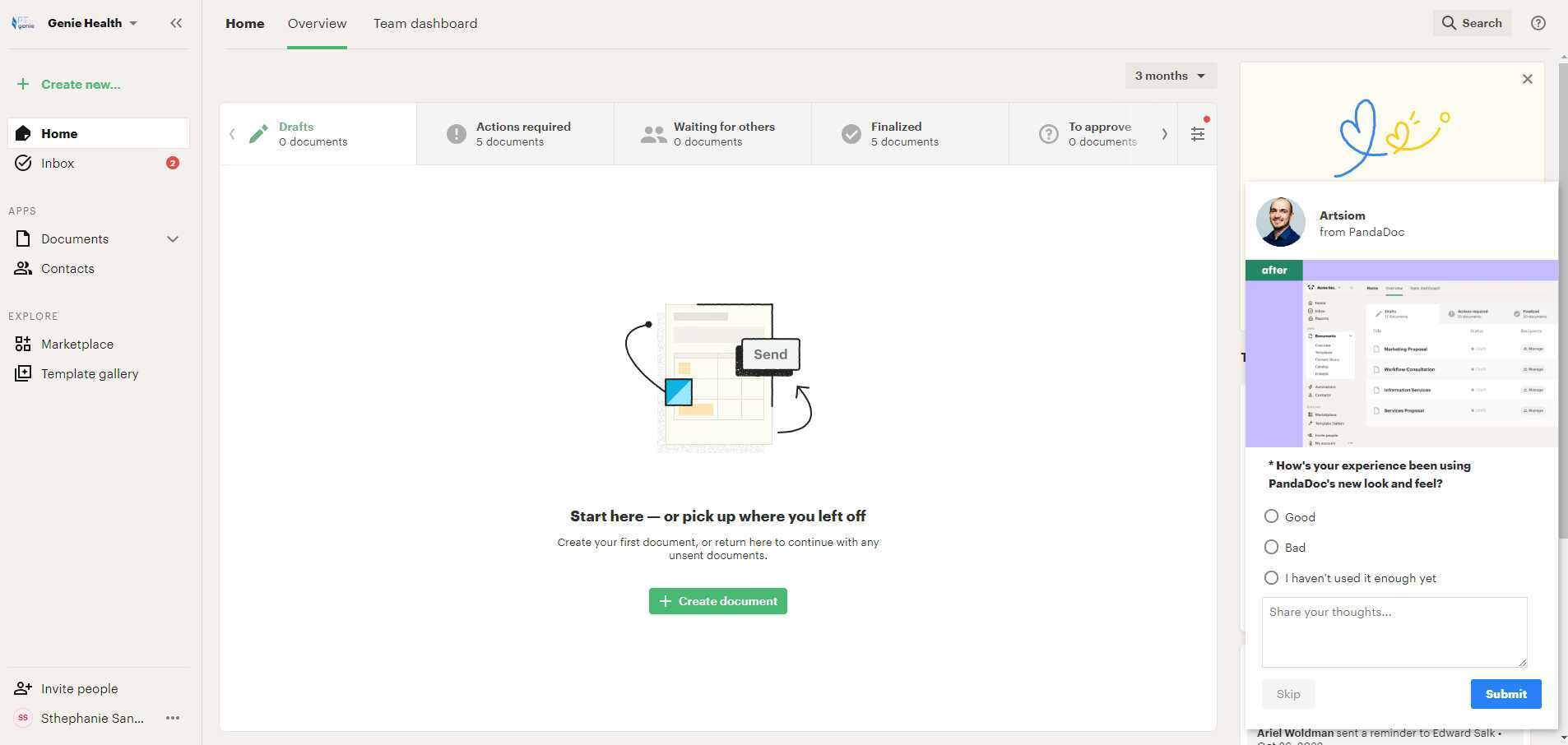 Walkthrough PandaDoc + Rush Consent Form