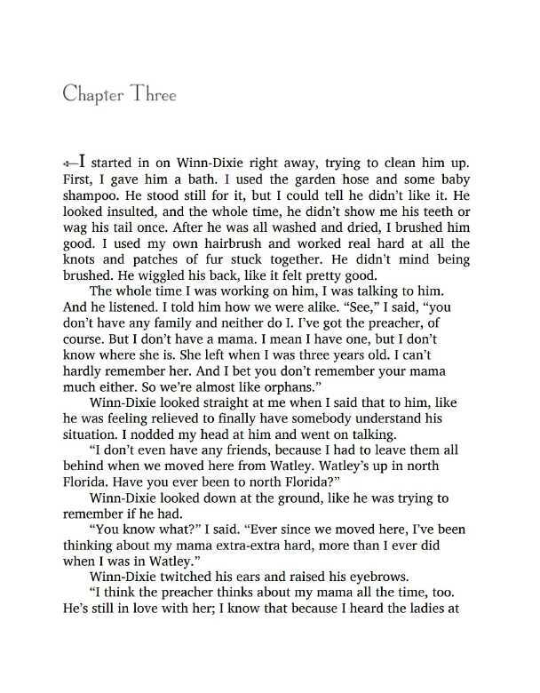 Because of Winn Dixie Chapter 3-4