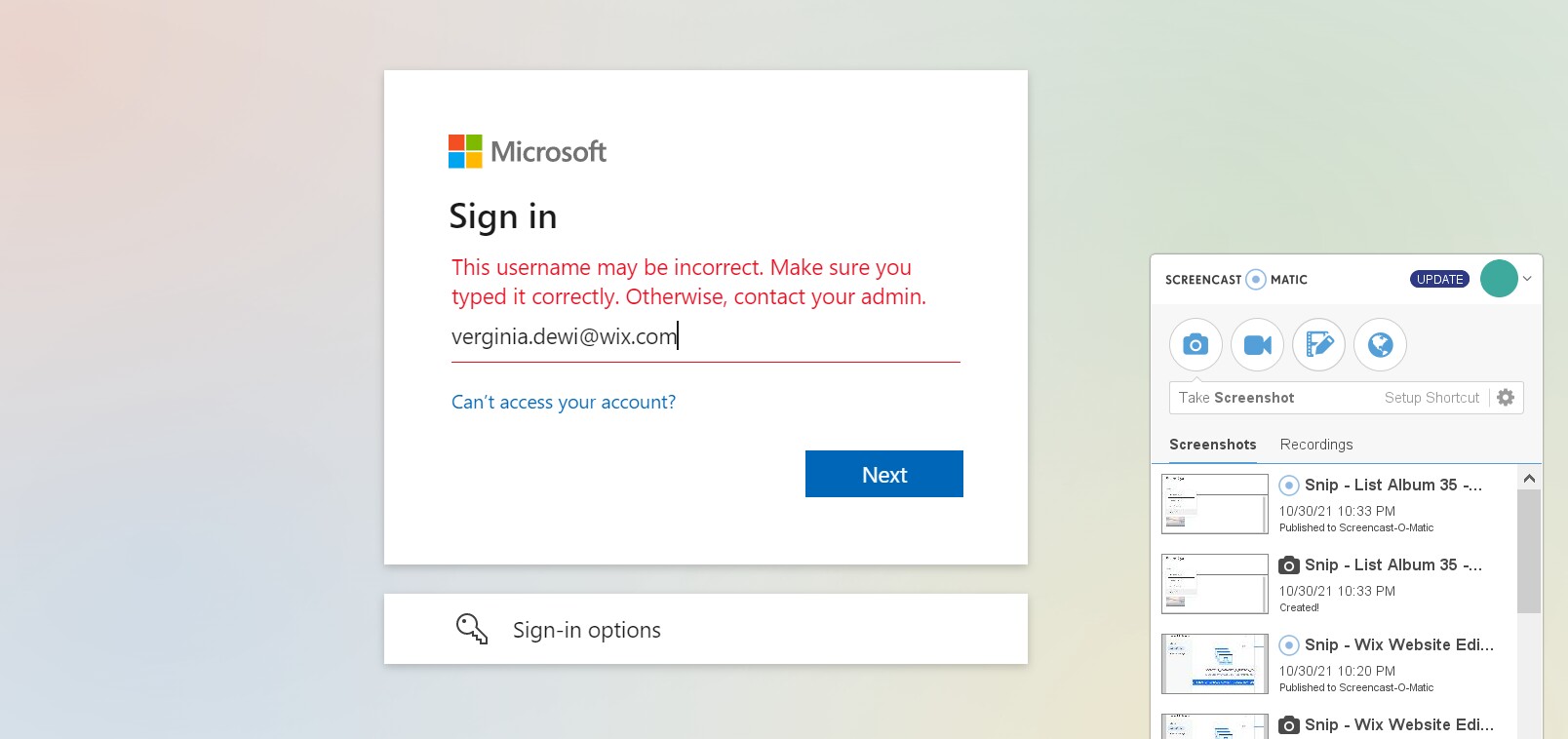 Snip - Sign in to your account - Google Chrome