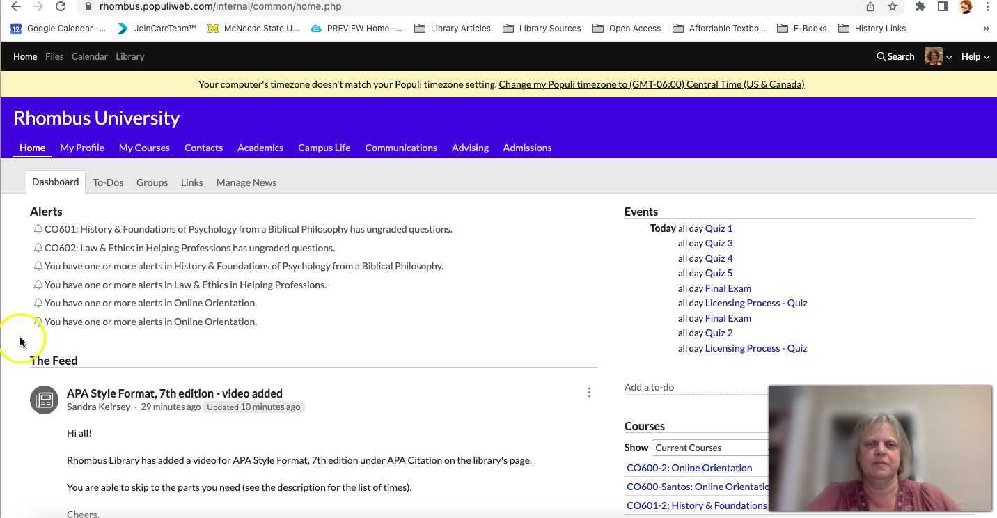 Rhombus University's Library
