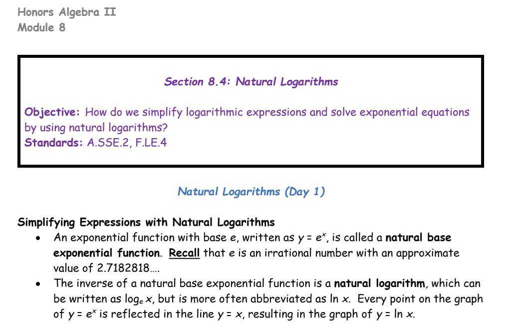 Honors Algebra II - Section 8.4 (Day 1)