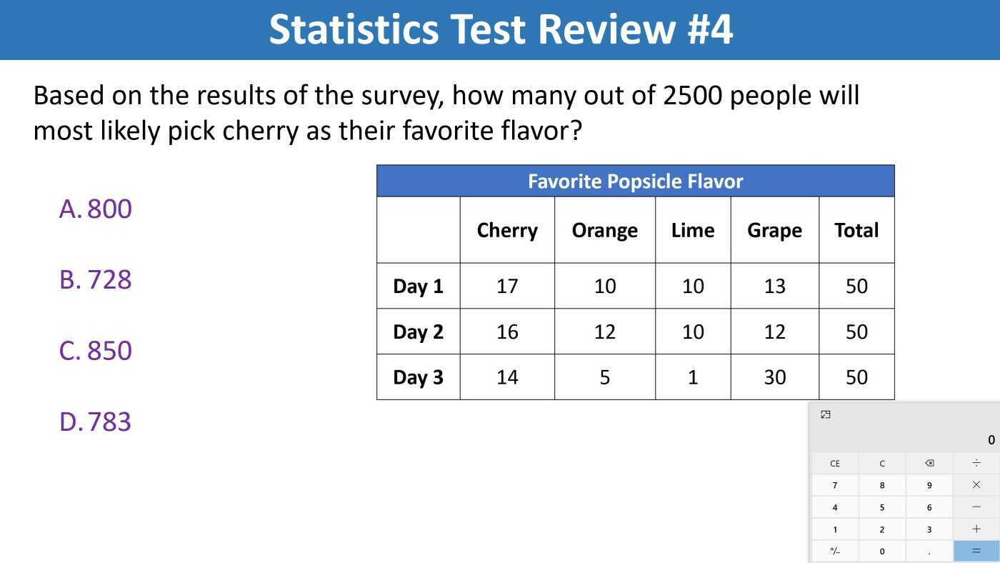 Statistics Test Review #4