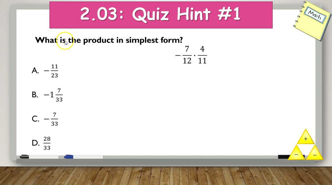 2.03 Multiply Rational Numbers 2Quiz Help Video