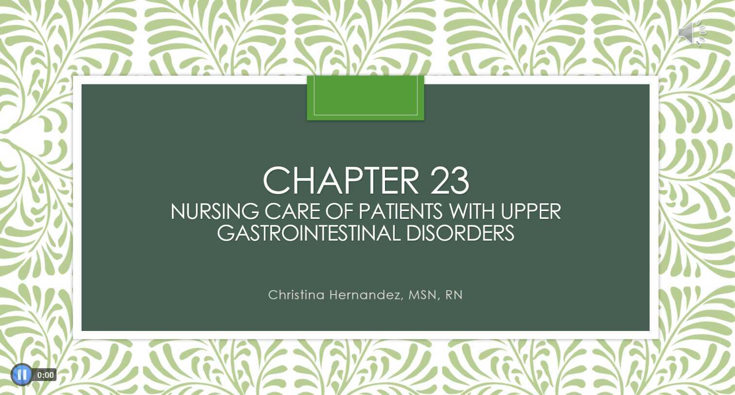Ch. 23: Stomatitis, Oral Ca, GERD