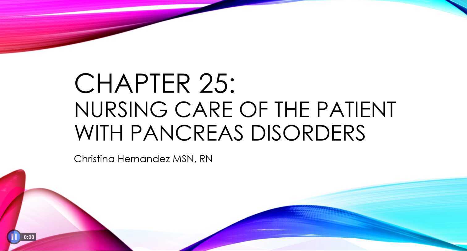 Ch. 25: Nursing Care of the Patient with PANCREAS DISORDERS
