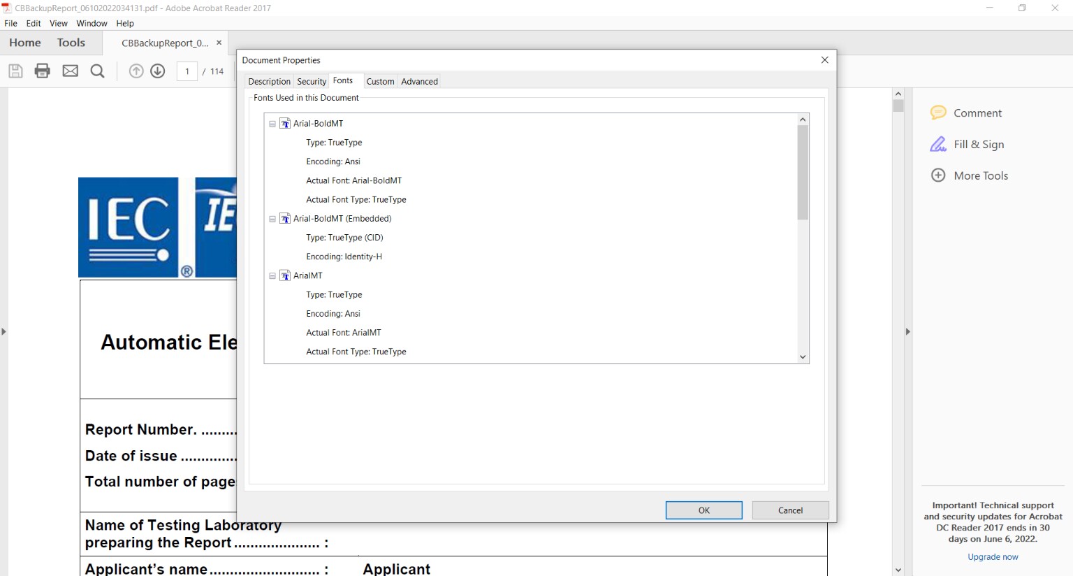 Window - CBBackupReport_06102022034131.pdf - Adobe Acrobat Reader 2017