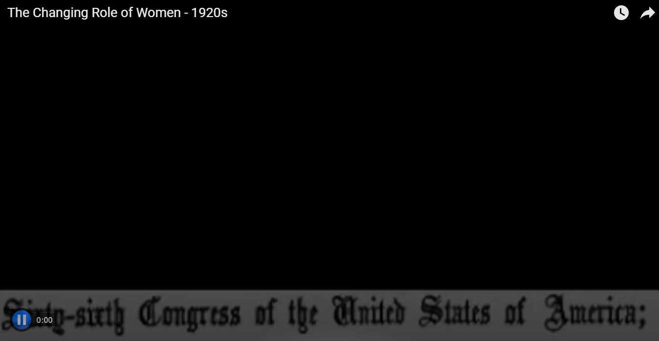 Changing Role of Women - 1920s