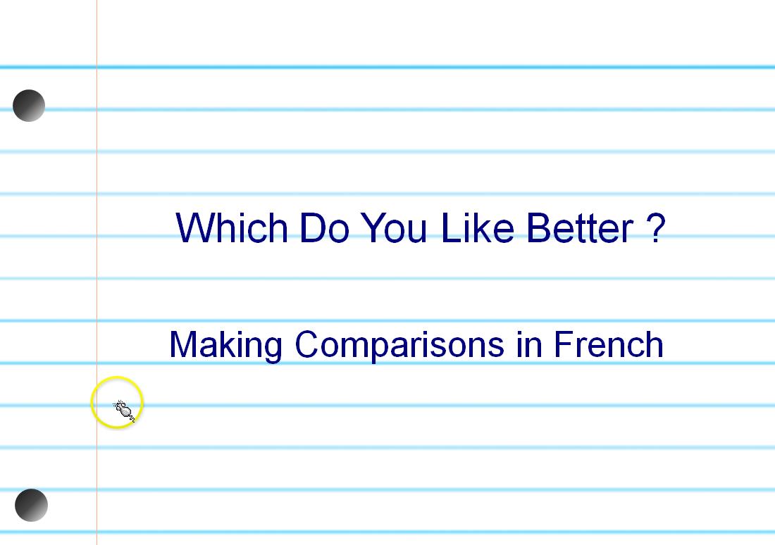 Making Comparisons in French