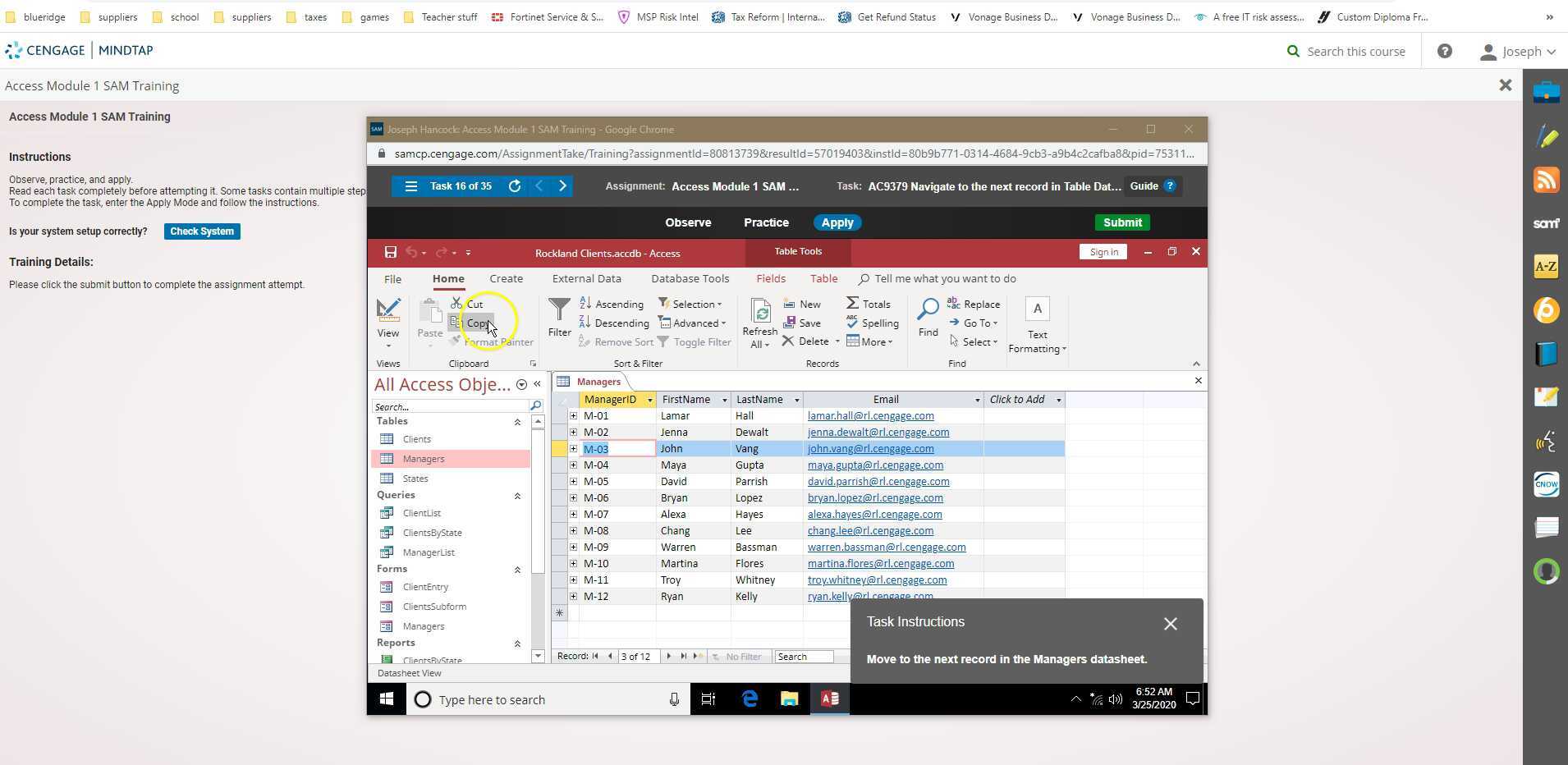 Access Module Training task 15-25