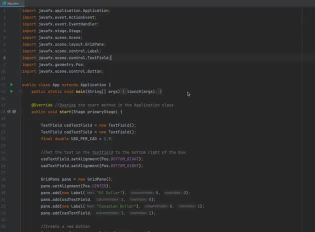 Java US Dollar and CAD