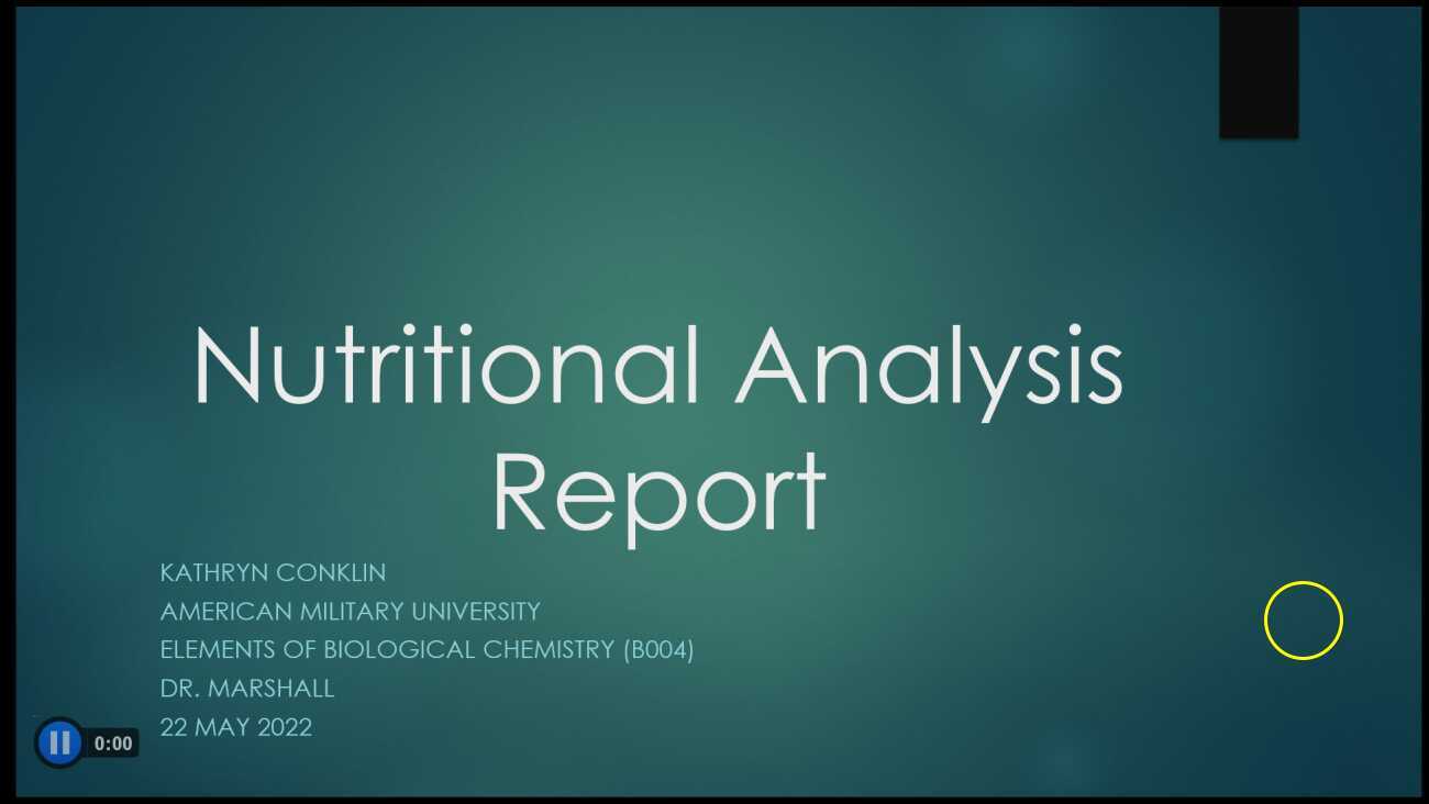 Nutritional Analysis Report
