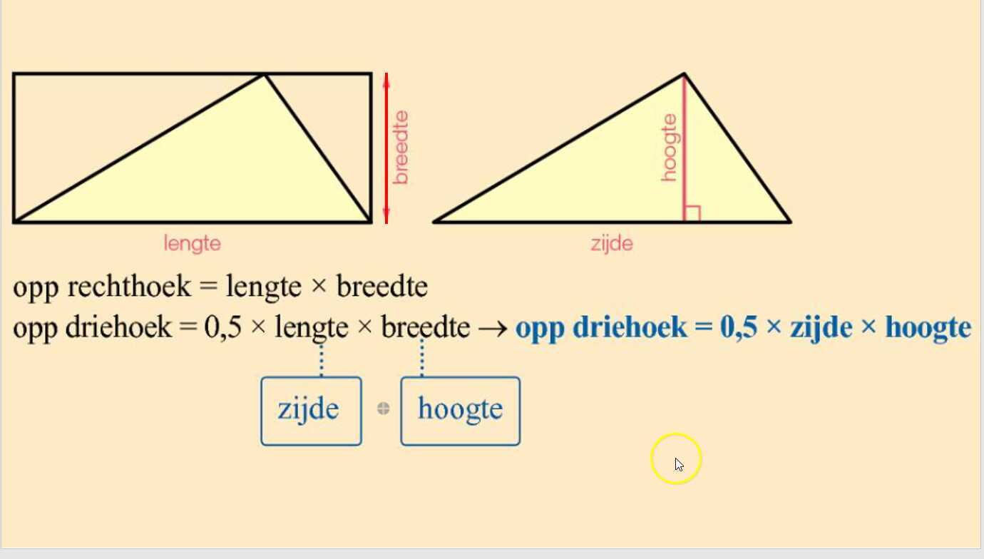 zijde x bijbehorende hoogte