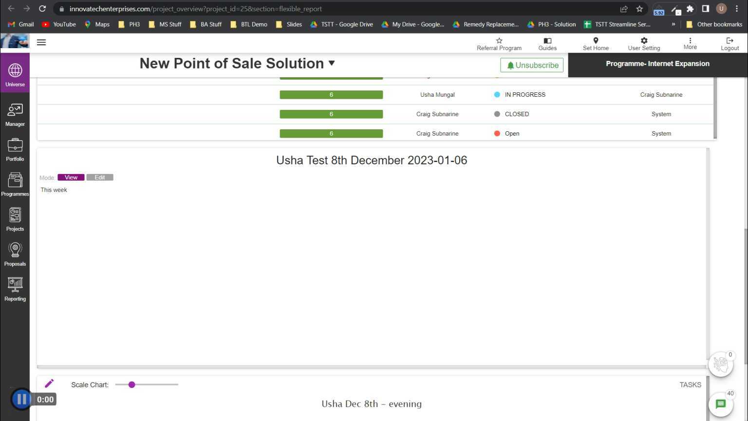 Weekly updates report not working properly