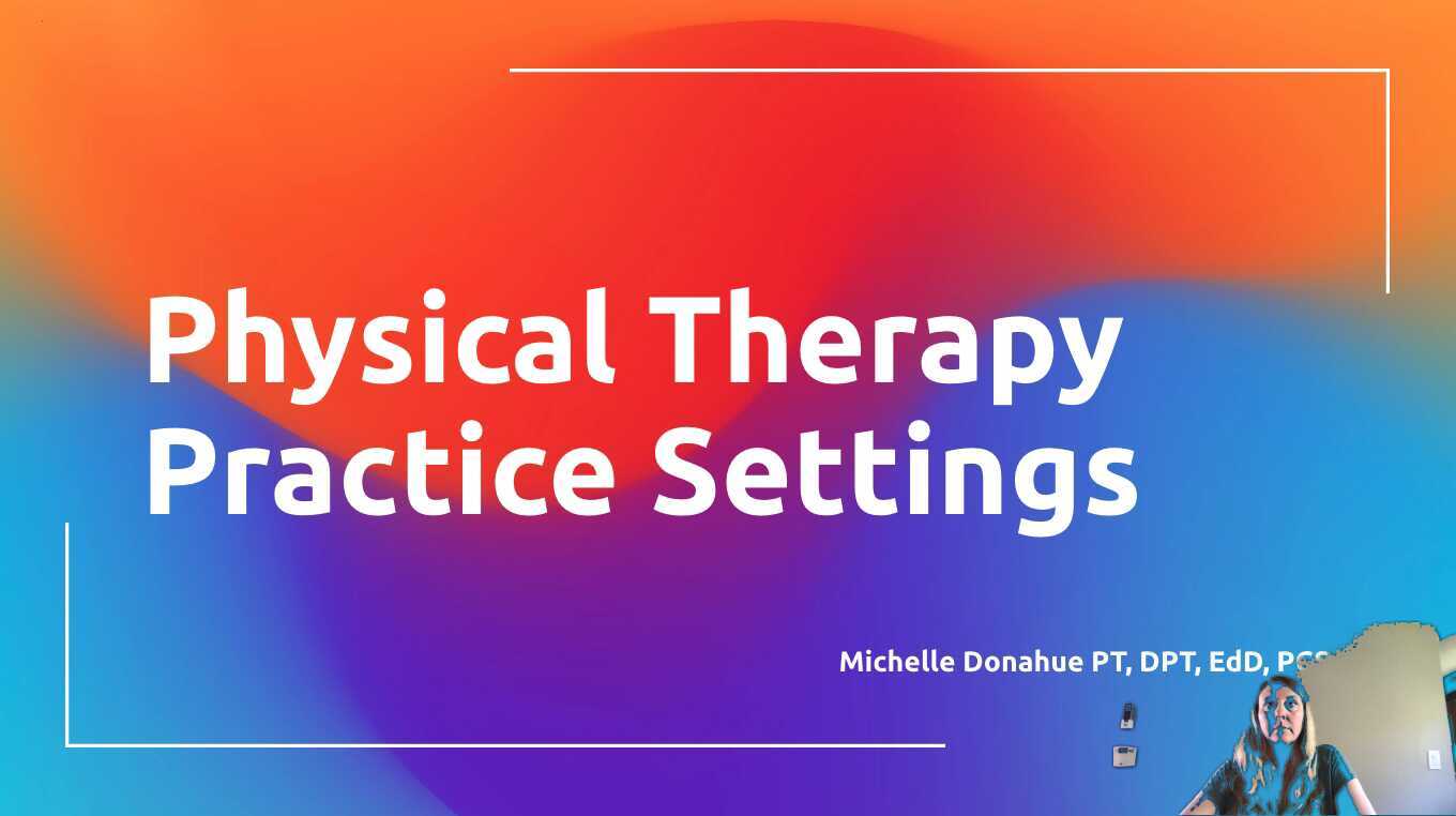 PT Practice Settings