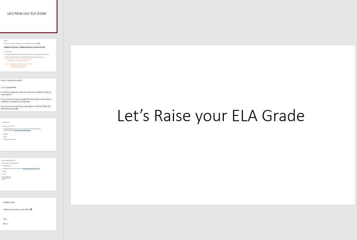 Raise your ELA grade- 11/30