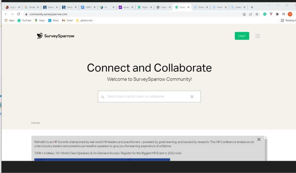 connect and coll screen