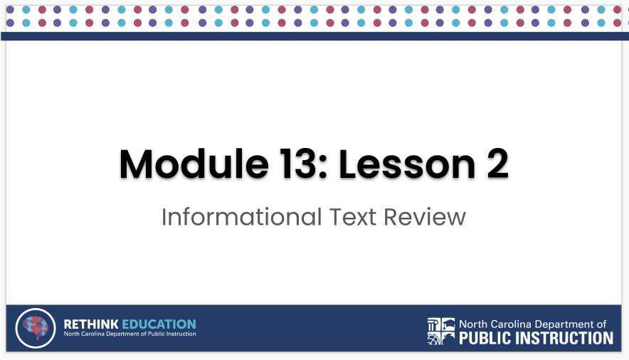 Module 13 Lesson 2