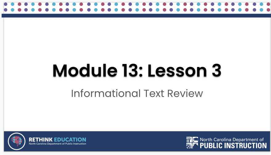 Copy of Module 13 Lesson 3 Notes
