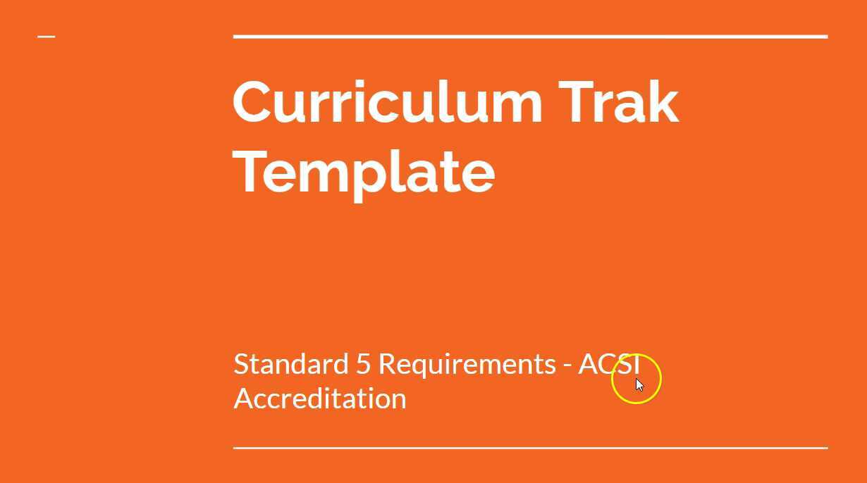 Curriculum Trak Template