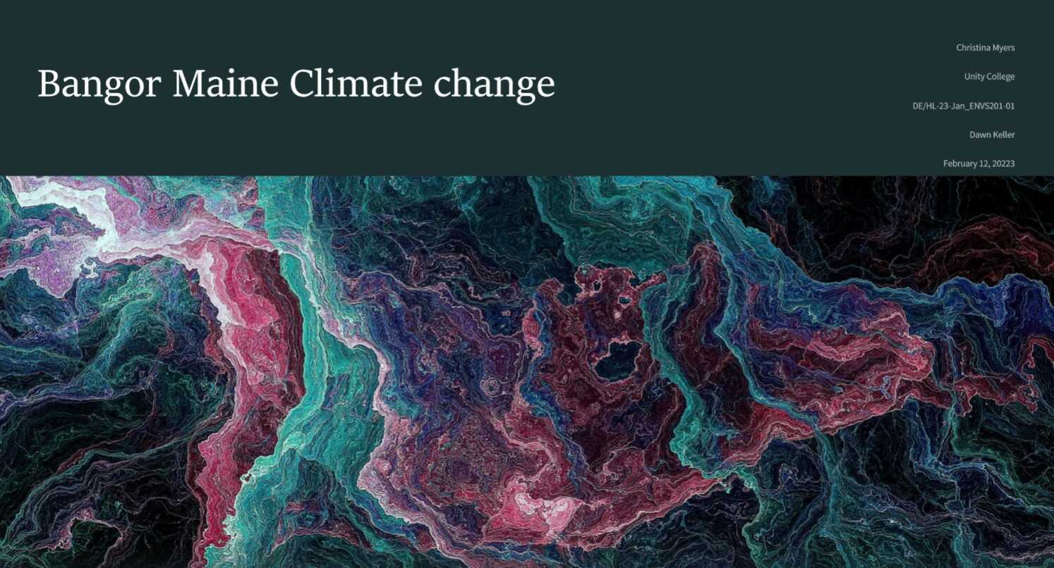 Bangor Maine Climate change