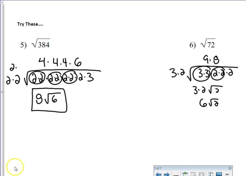 Simplify Square Roots with Variables