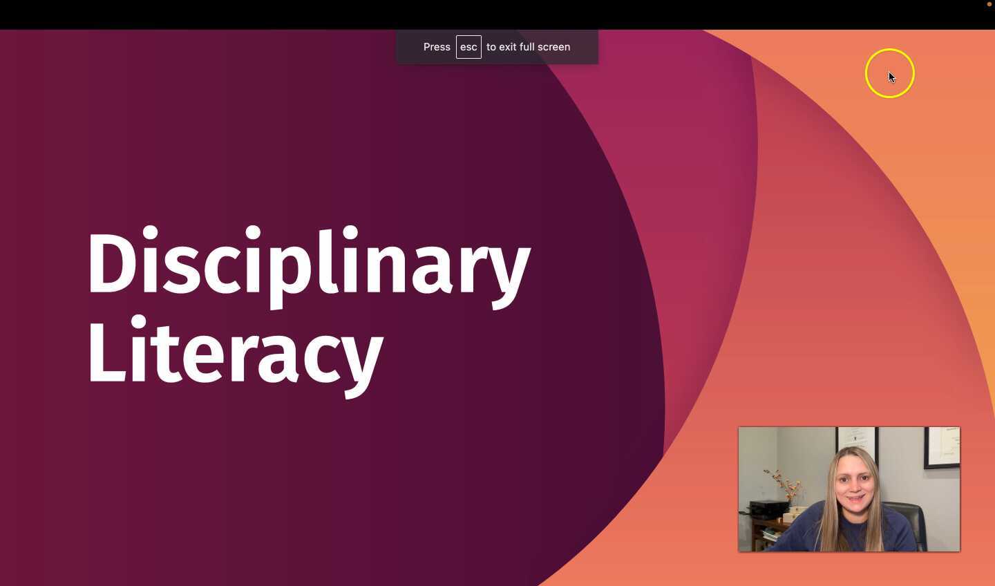 Disciplinary Literacy Mini Lecture