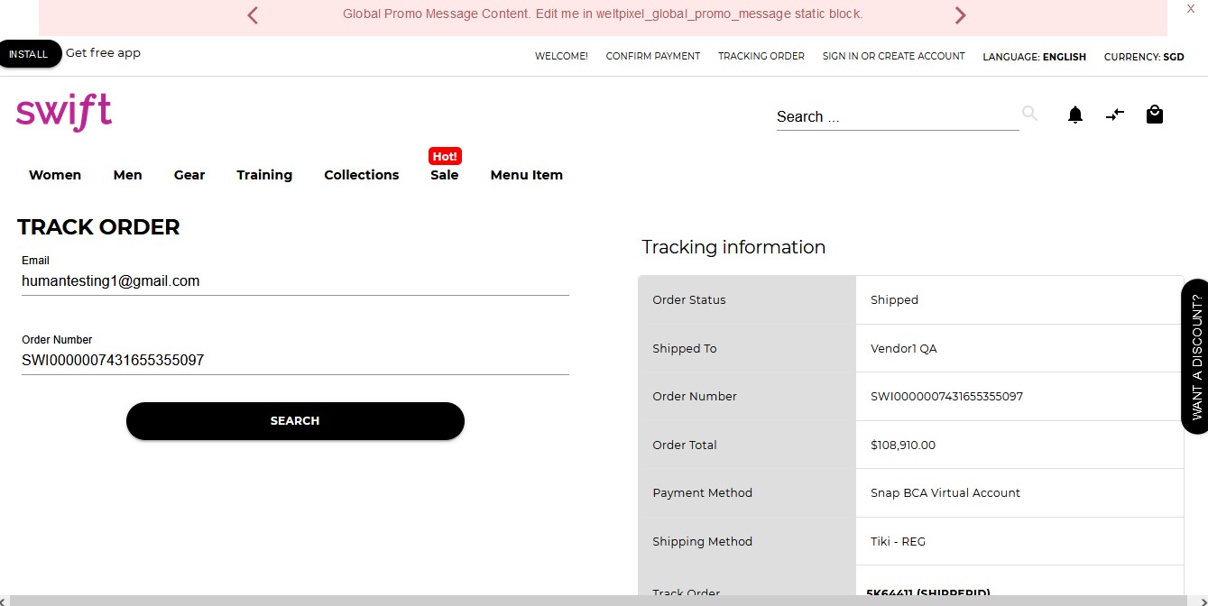 Snip - Track order Mozilla Firefo