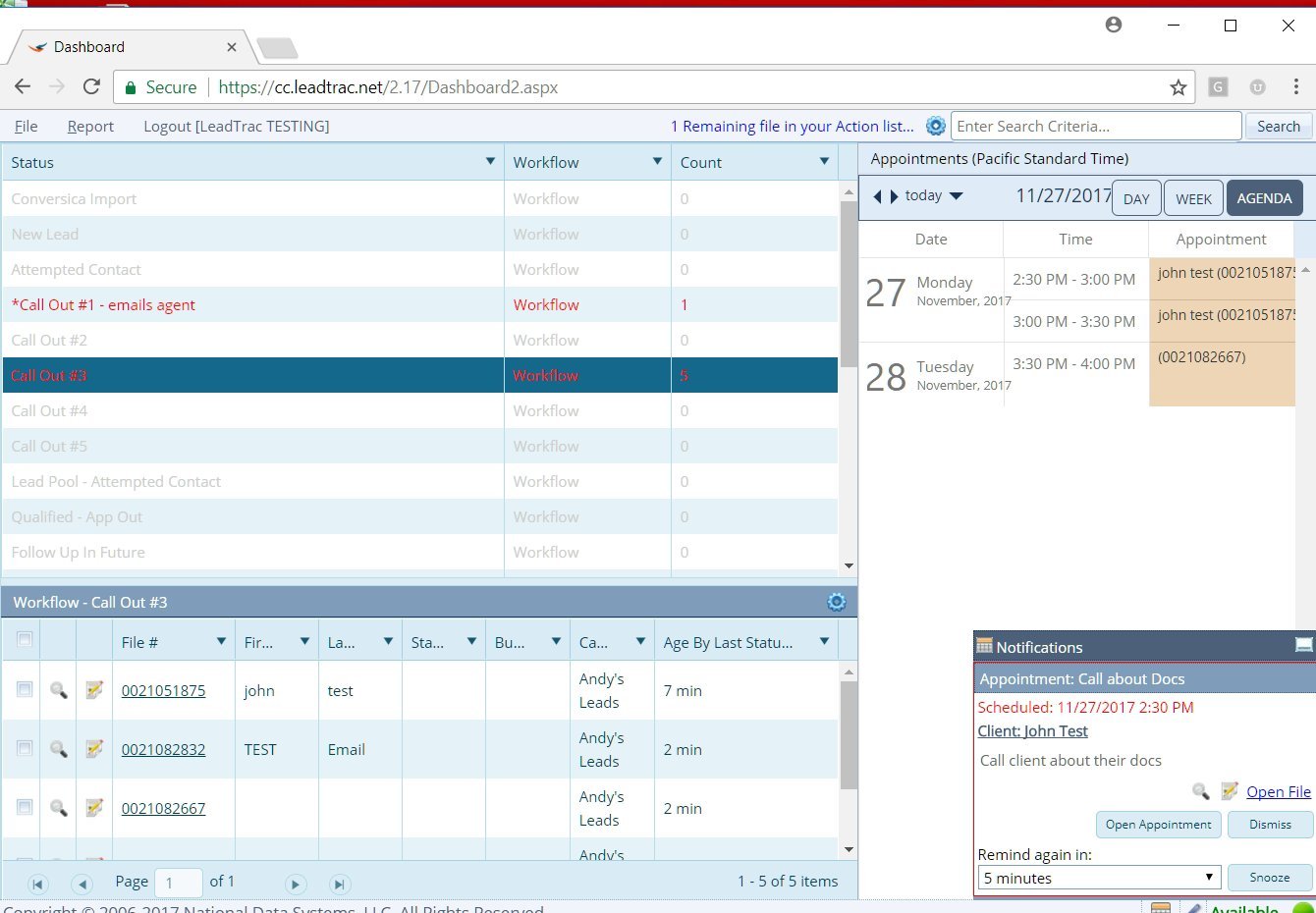 LeadTrac - click to call