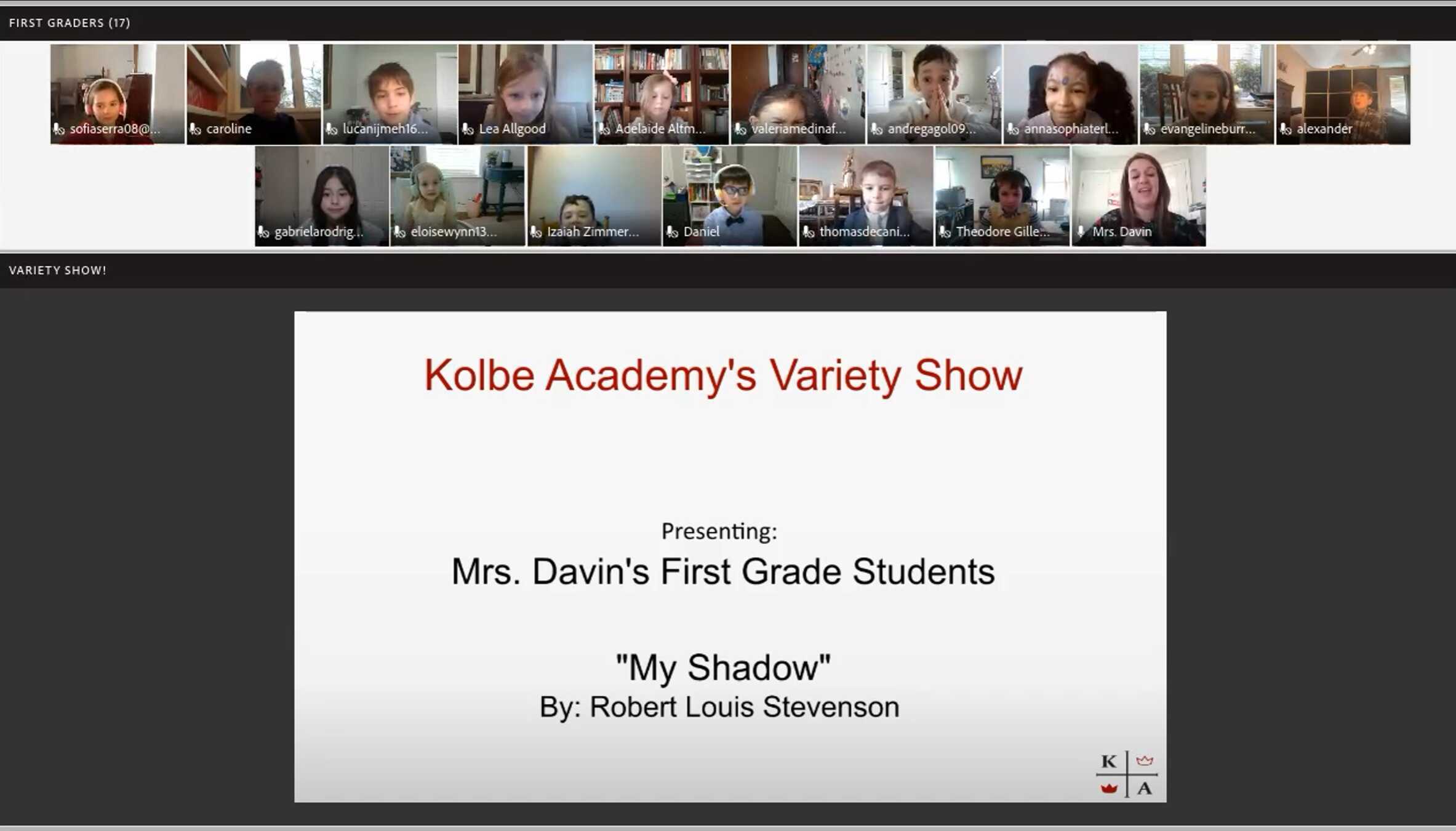 Variety Show - My Shadow poem