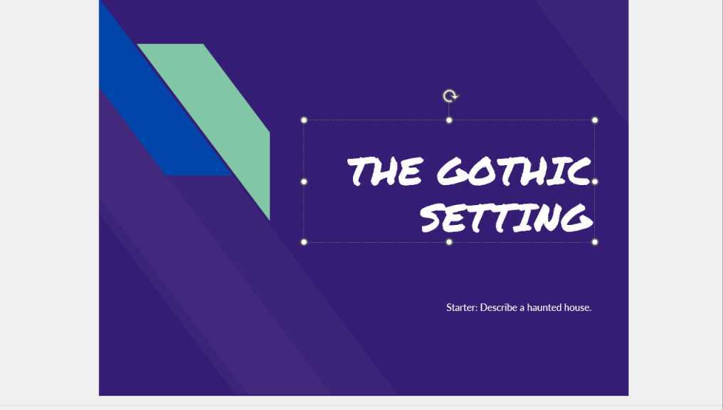 2. Gothic writing - setting