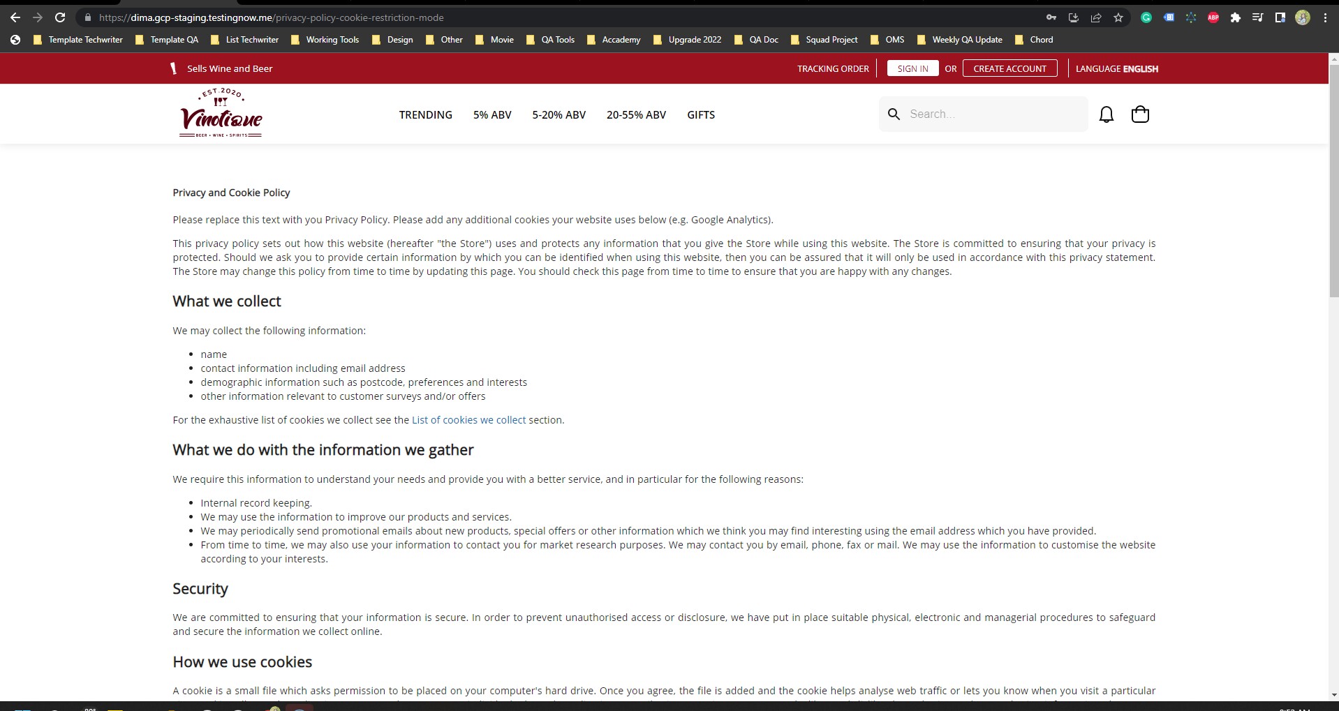 Snip - Privacy and Cookie Policy - Google Chrome
