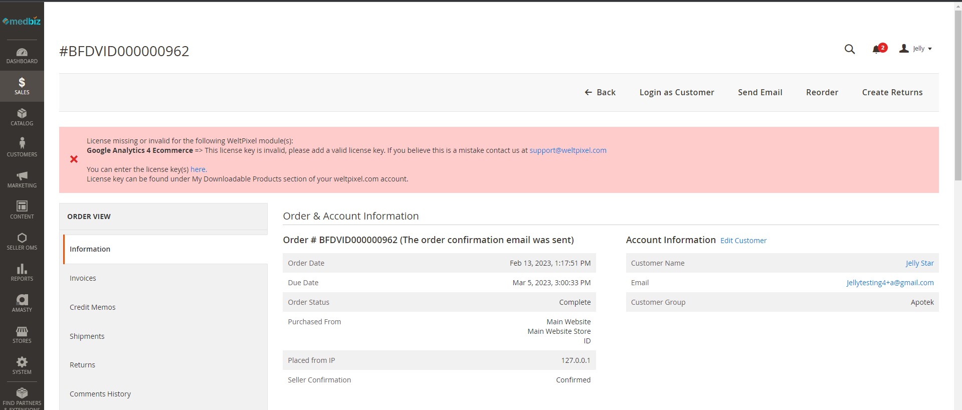 Snip - #BFDVID000000962 Orders Operations Sales Magento Admin - Google Chrome (2)