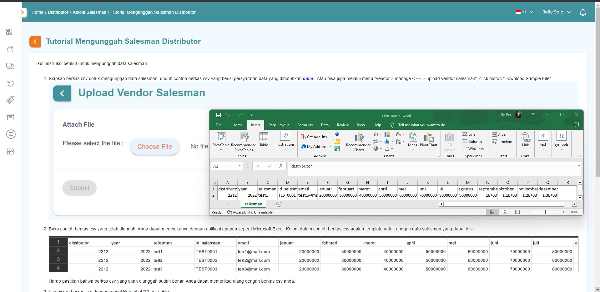 Snip - Tutorial Mengunggah Salesman Distributor - Google Chrome