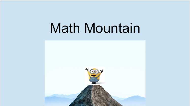 Math Mountain (number bonds)