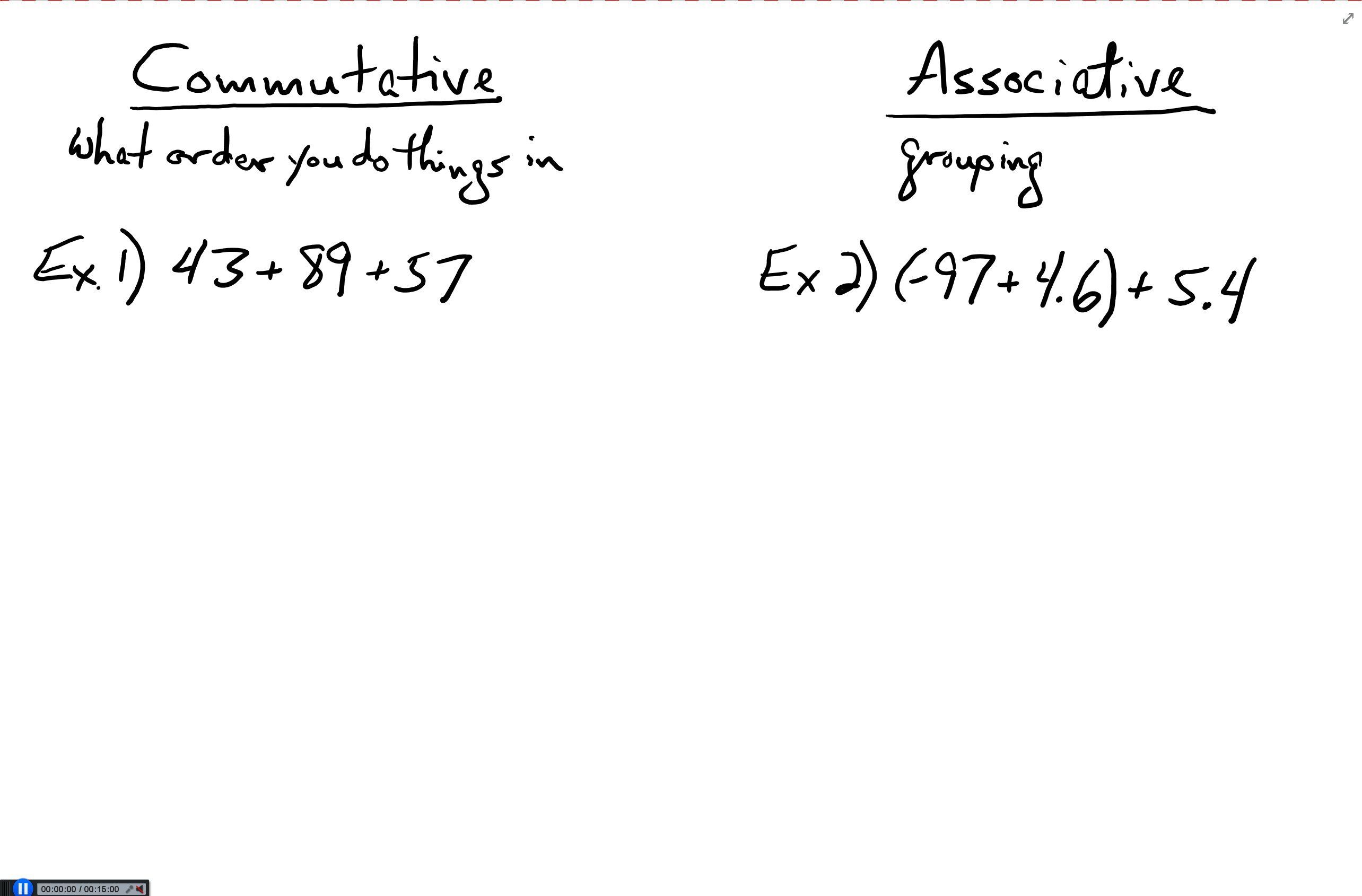 Commutative and Associative Properties