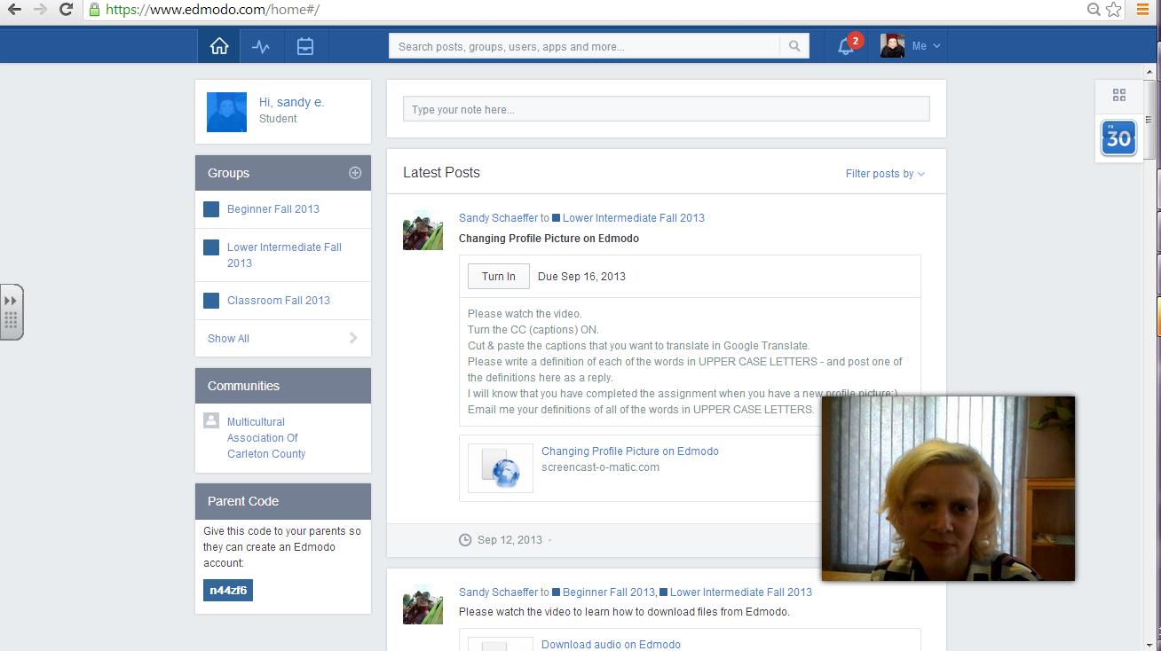 Turn in an assignment on Edmodo