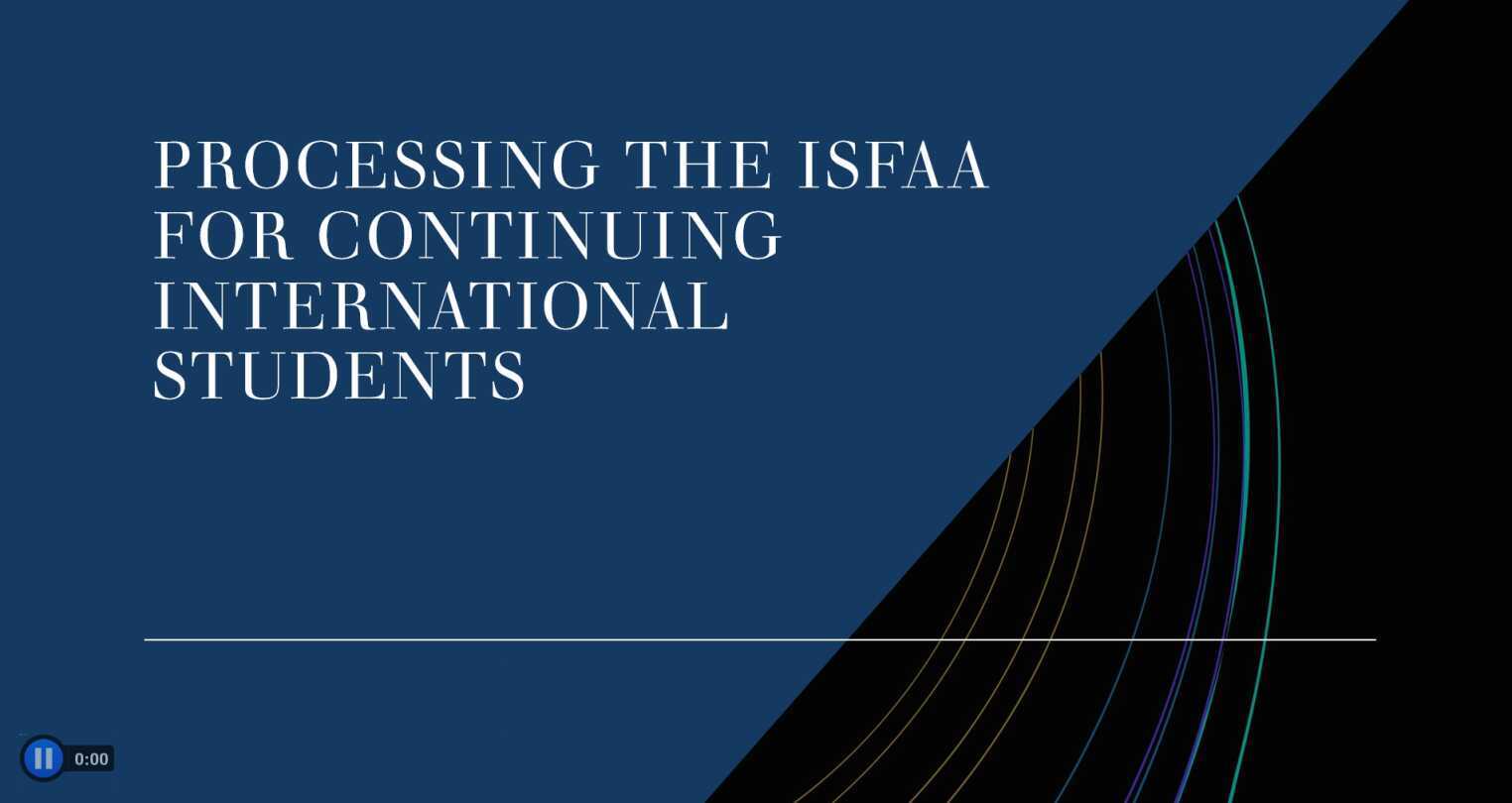 ISFAA Processing (Continuing Students)