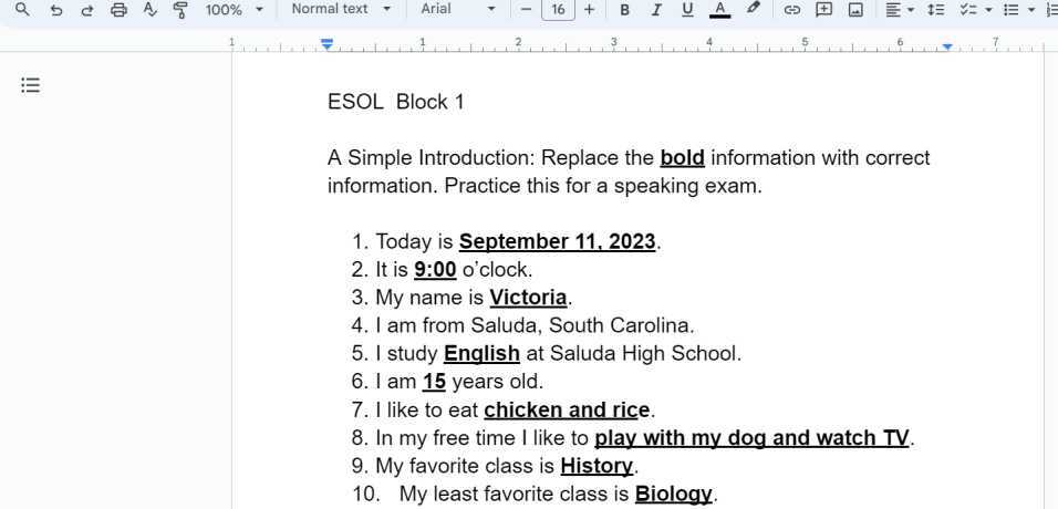 ESOL Simple Introduction
