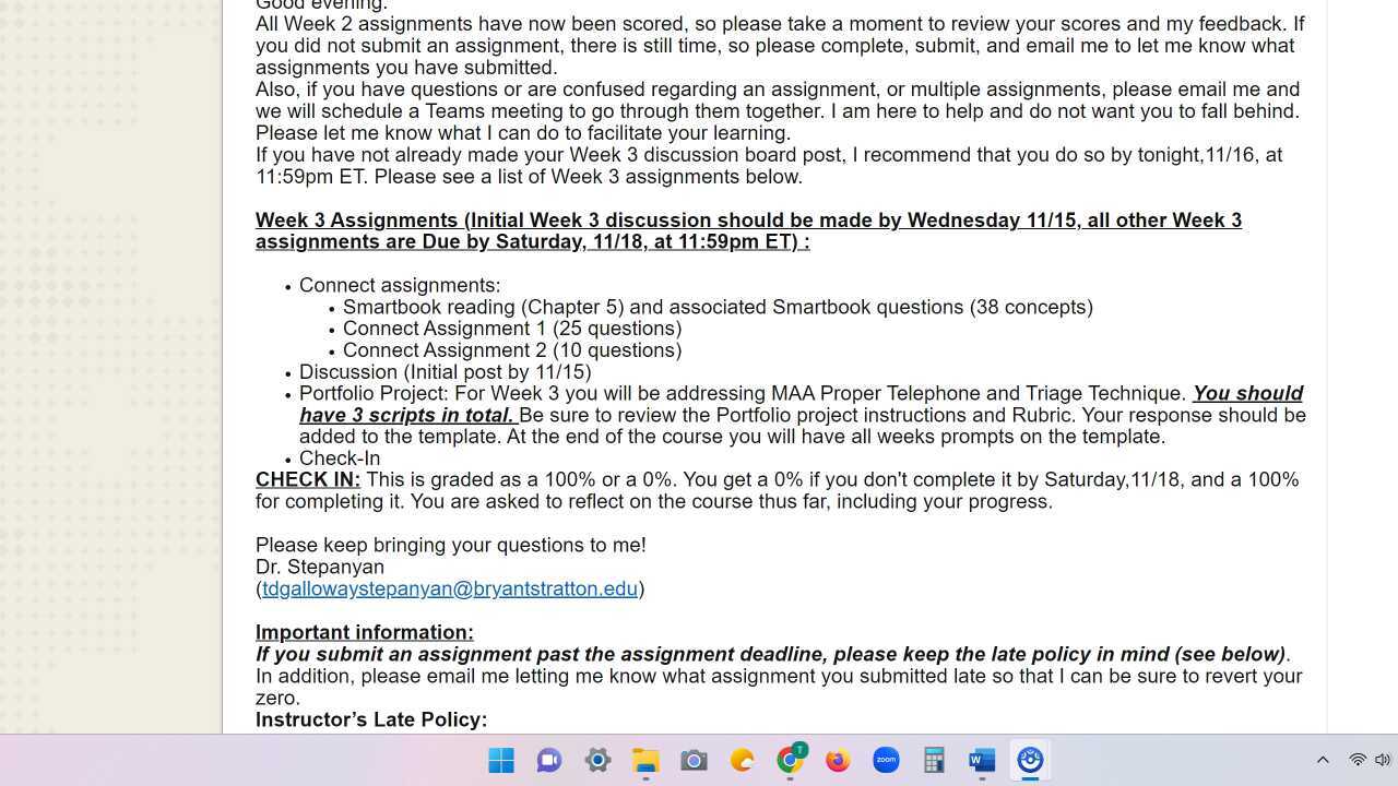 Week 3 Assignments and Portfolio work